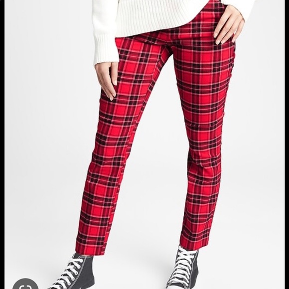 GAP Factory | Pants & Jumpsuits | Nwt Gap Red Plaid Cropped Pants ...
